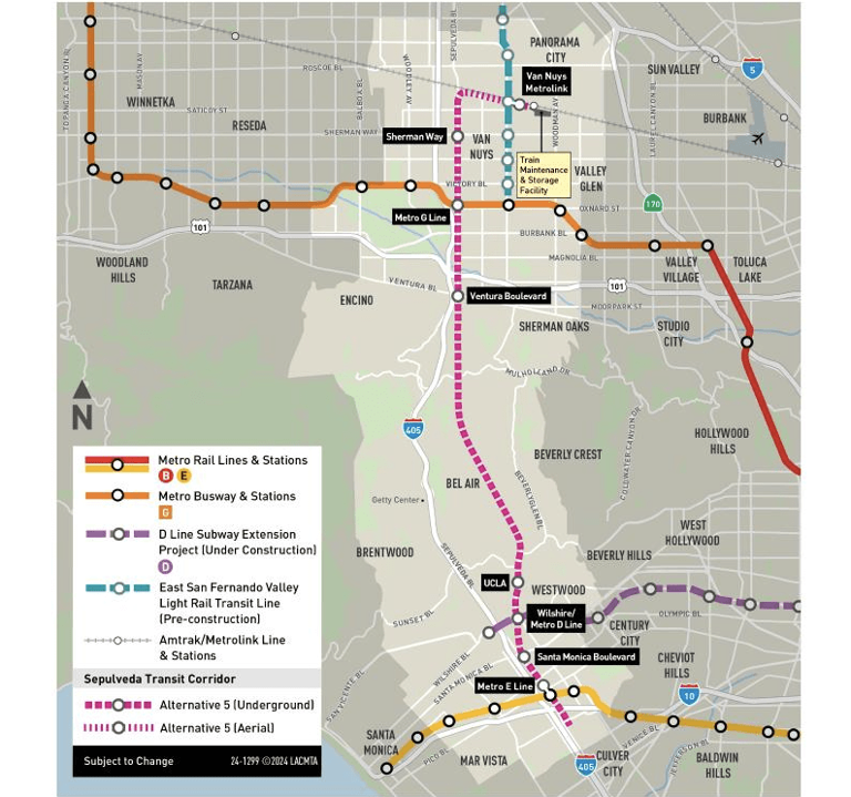 Metro board approves design plan for Sepulveda Transit Corridor project
