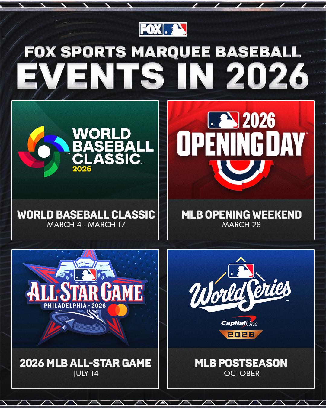 MLB on FOX 2026: Over 85 regular season games, All-Star Game, World ...