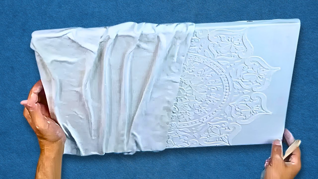 Stunning DIY plaster & fabric wall art | Mixed media canvas tutorial
