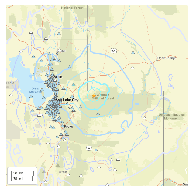 4.7 magnitude earthquake rocks Uinta Mountains near Utah-Wyoming border