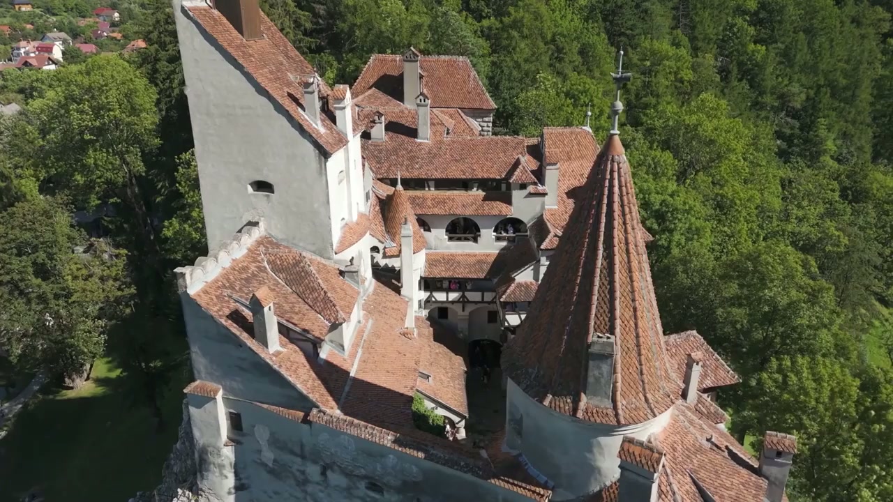 Dracula’s Castle revealed: Aerial views of Romania’s Bran Castle
