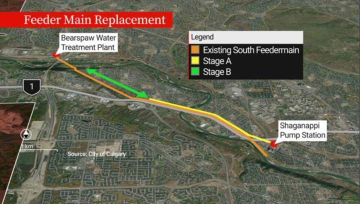 City of Calgary says work to replace Bearspaw South Feeder Main to ...