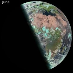 365-day time-lapse of Earth images showing sunlight movement