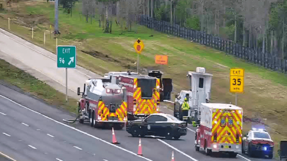 Vehicle fire shuts down I-95 south off-ramp to Hobe Sound in Martin County