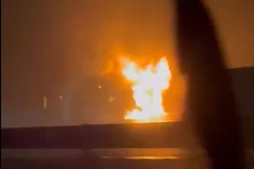 Picture captures dramatic car fire on the M5