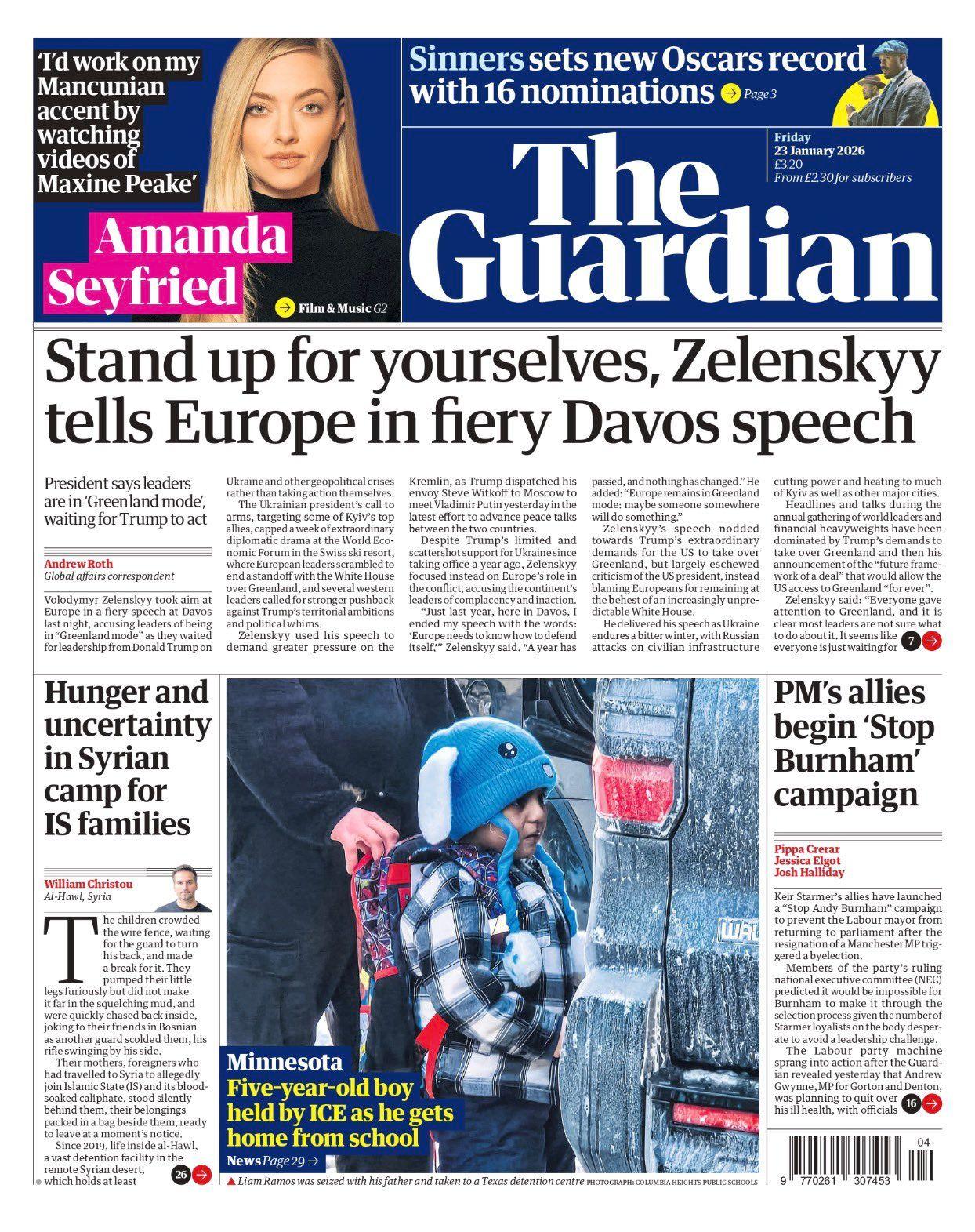 Zelensky's 'fiery' Davos speech and 'Operation Stop Burnham'