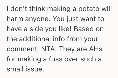 Woman planned to bring her own baked potato dish to her family ...