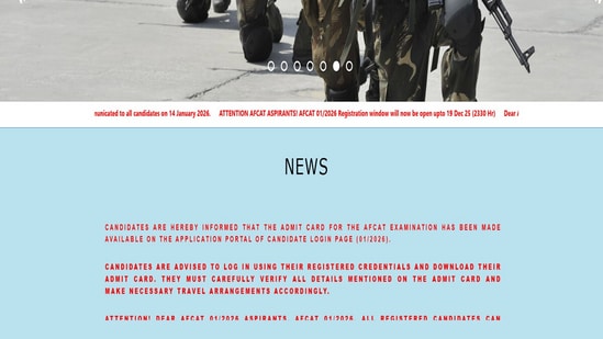 AFCAT admit card 2026 released at afcat.edcil.co.in, direct link to ...