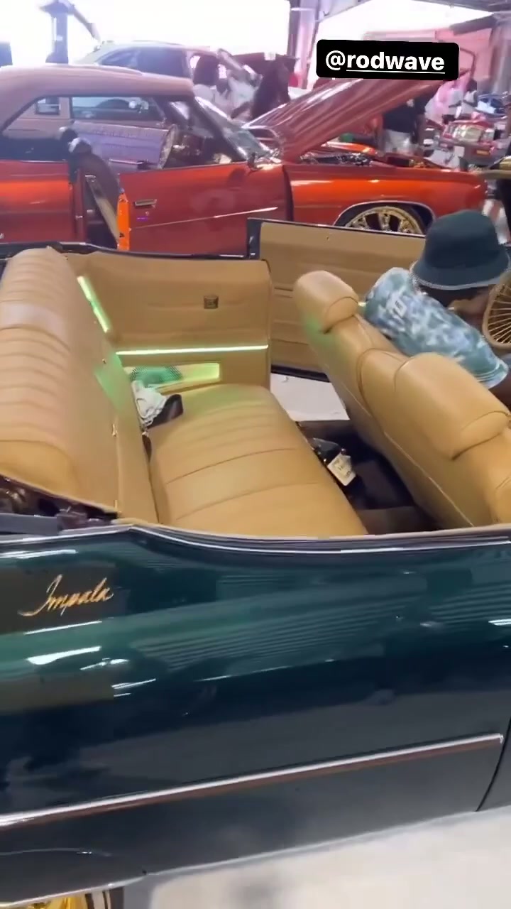 Rod Wave's 71 Chevy Vert on Gold 4's At the Carshow