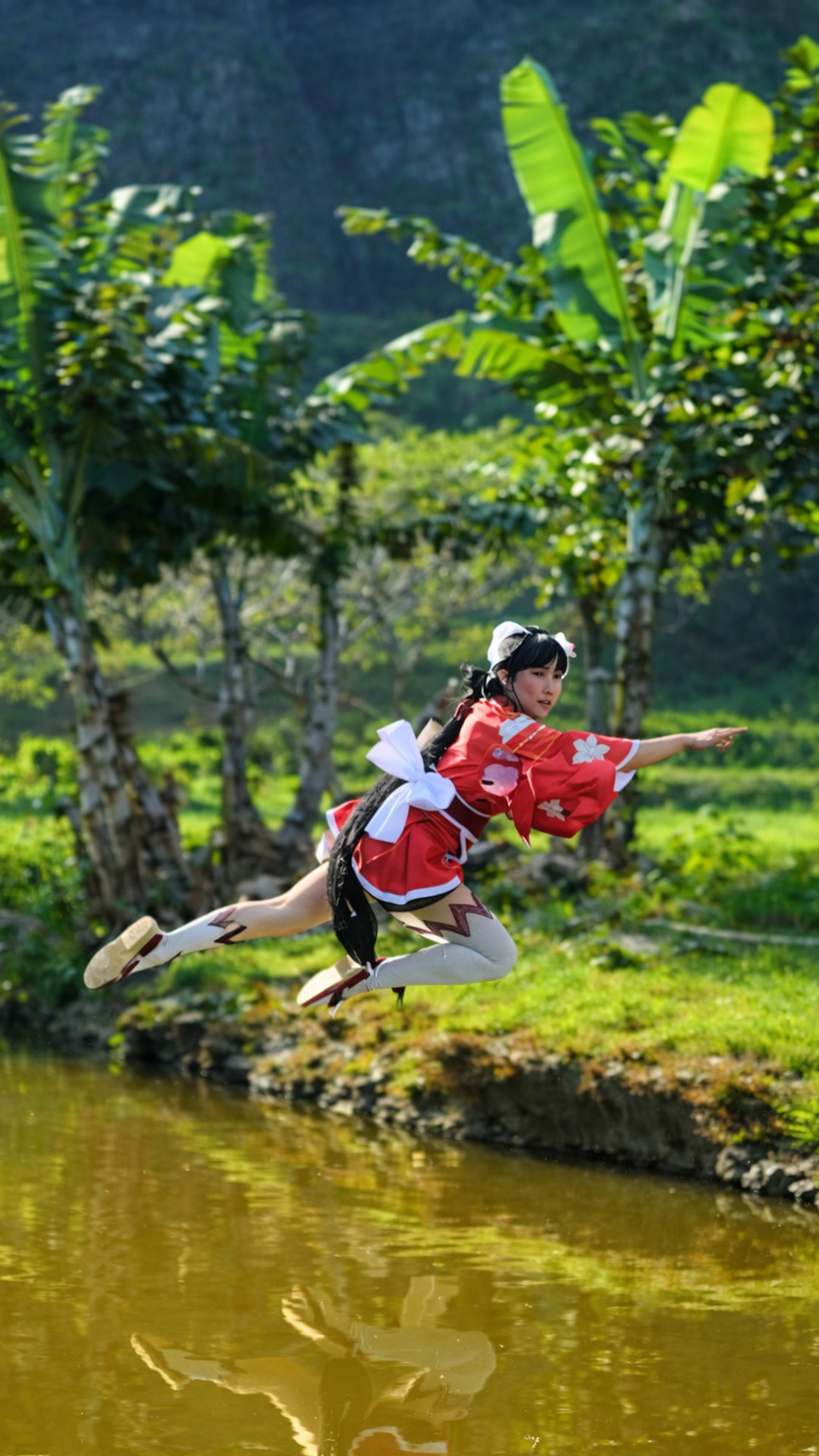 Anime style ninja action in real life