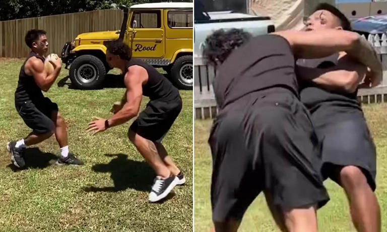 Shocking video shows NRL star knocking man unconscious in viral trend ...