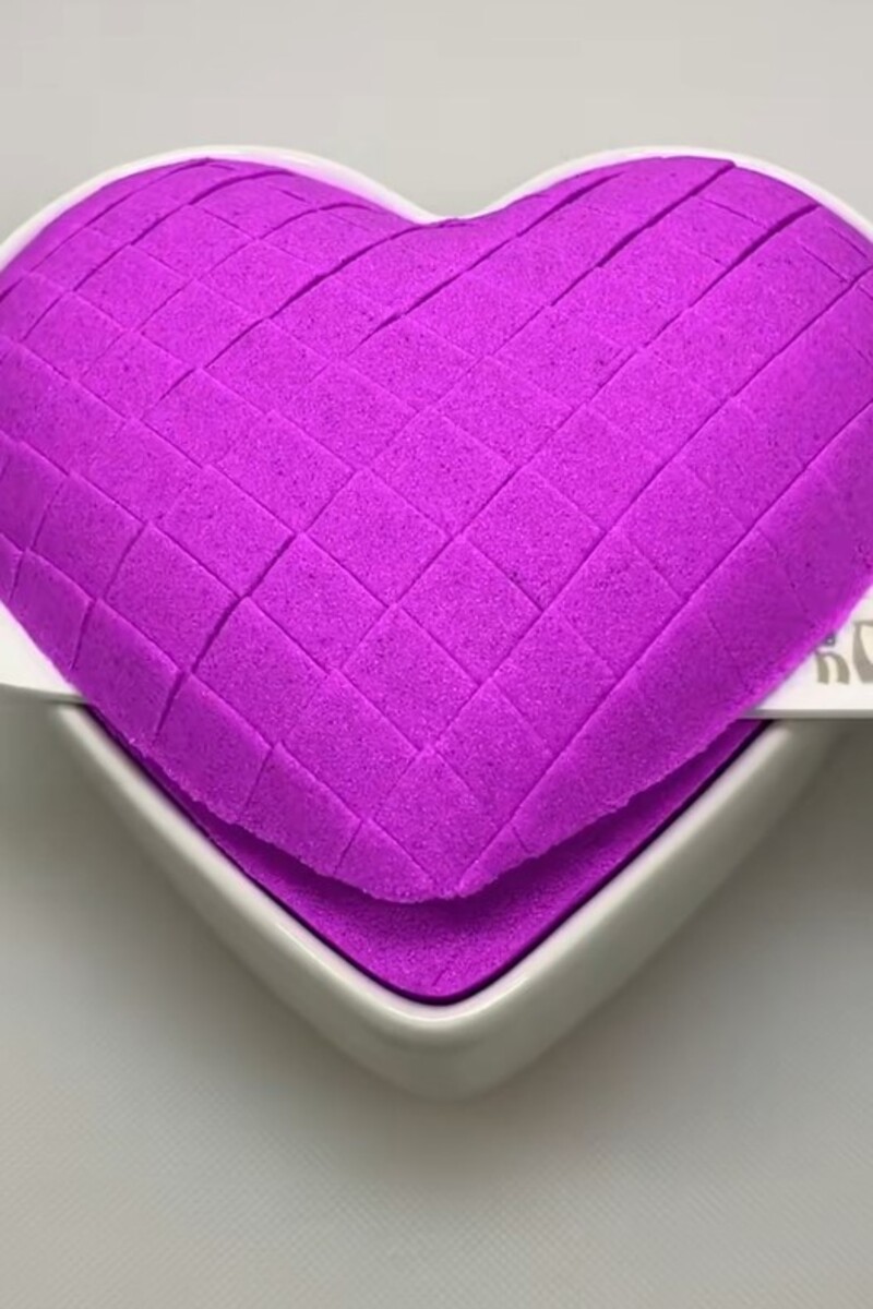Purple Heart kinetic sand cut