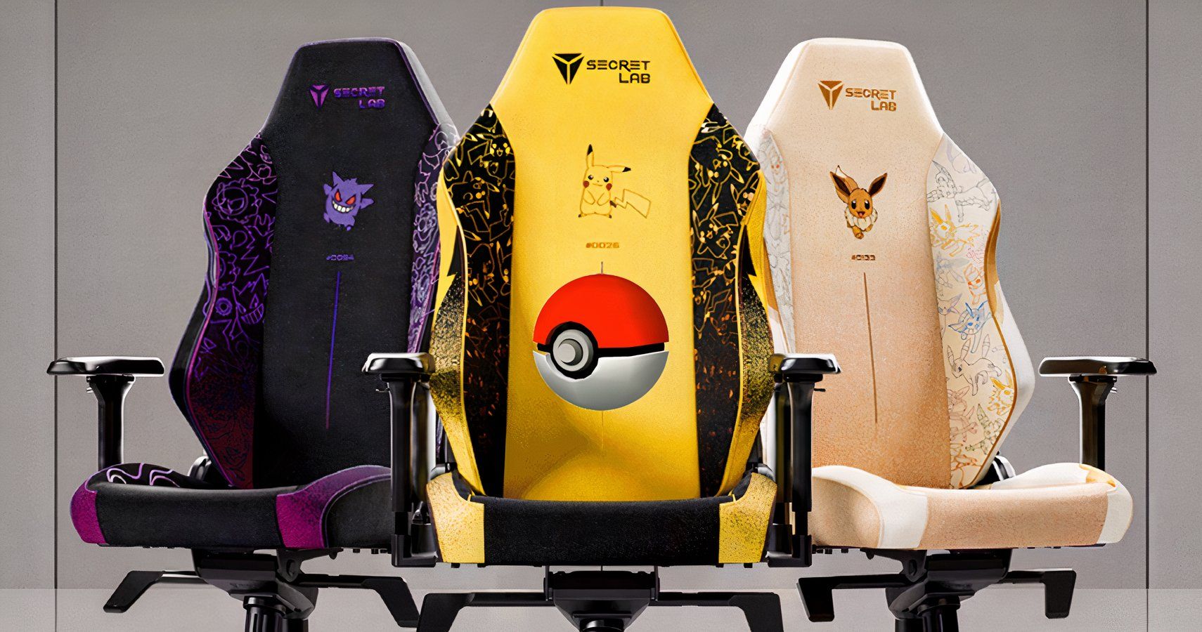 Secretlab Pokémon collection reveals their starters in new Titan Evo collab