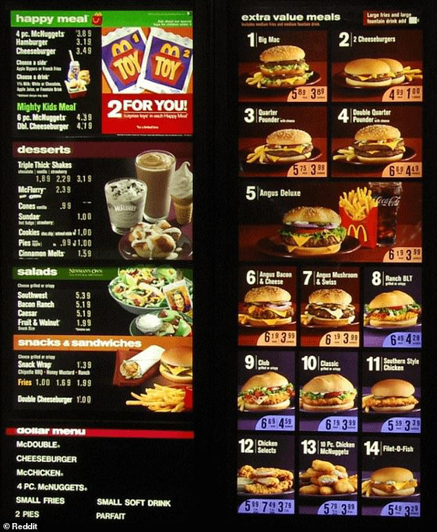 McDonald's customers mind-blown after seeing prices on 2009 menu ...