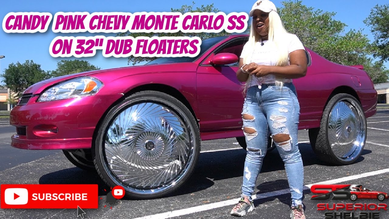 Candy pink Chevy Monte Carlo SS on 32” DUB floaters