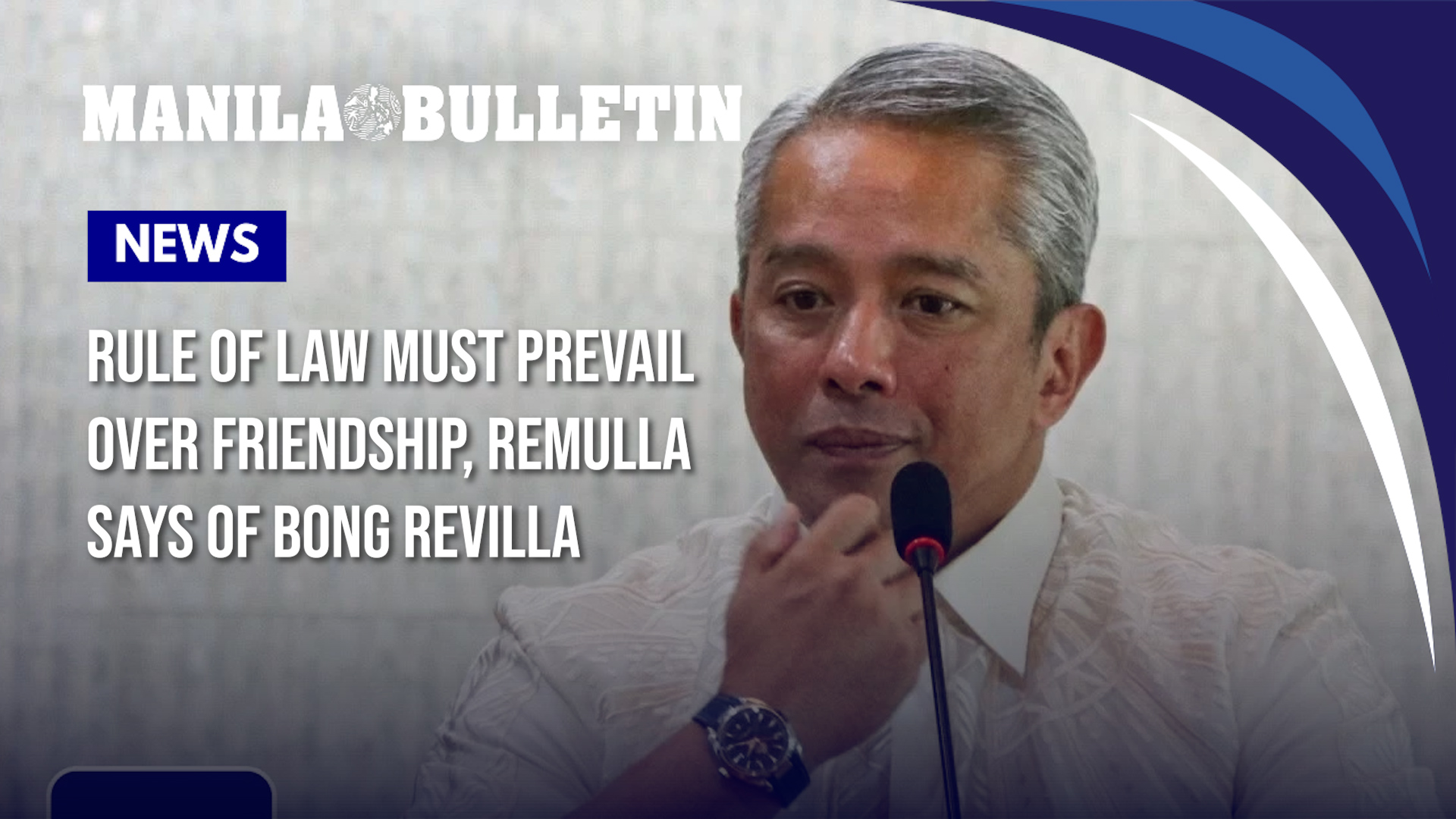 Rule of law must prevail over friendship, Remulla says of Bong Revilla