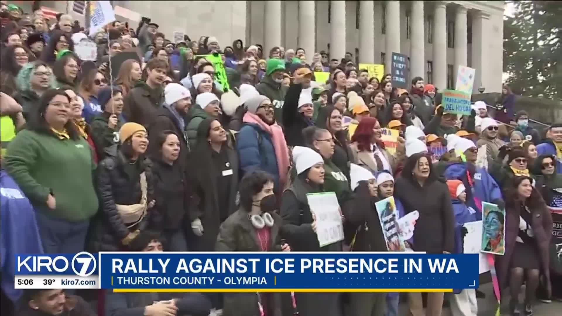 Hundreds rally against ICE deportations at WA state capitol