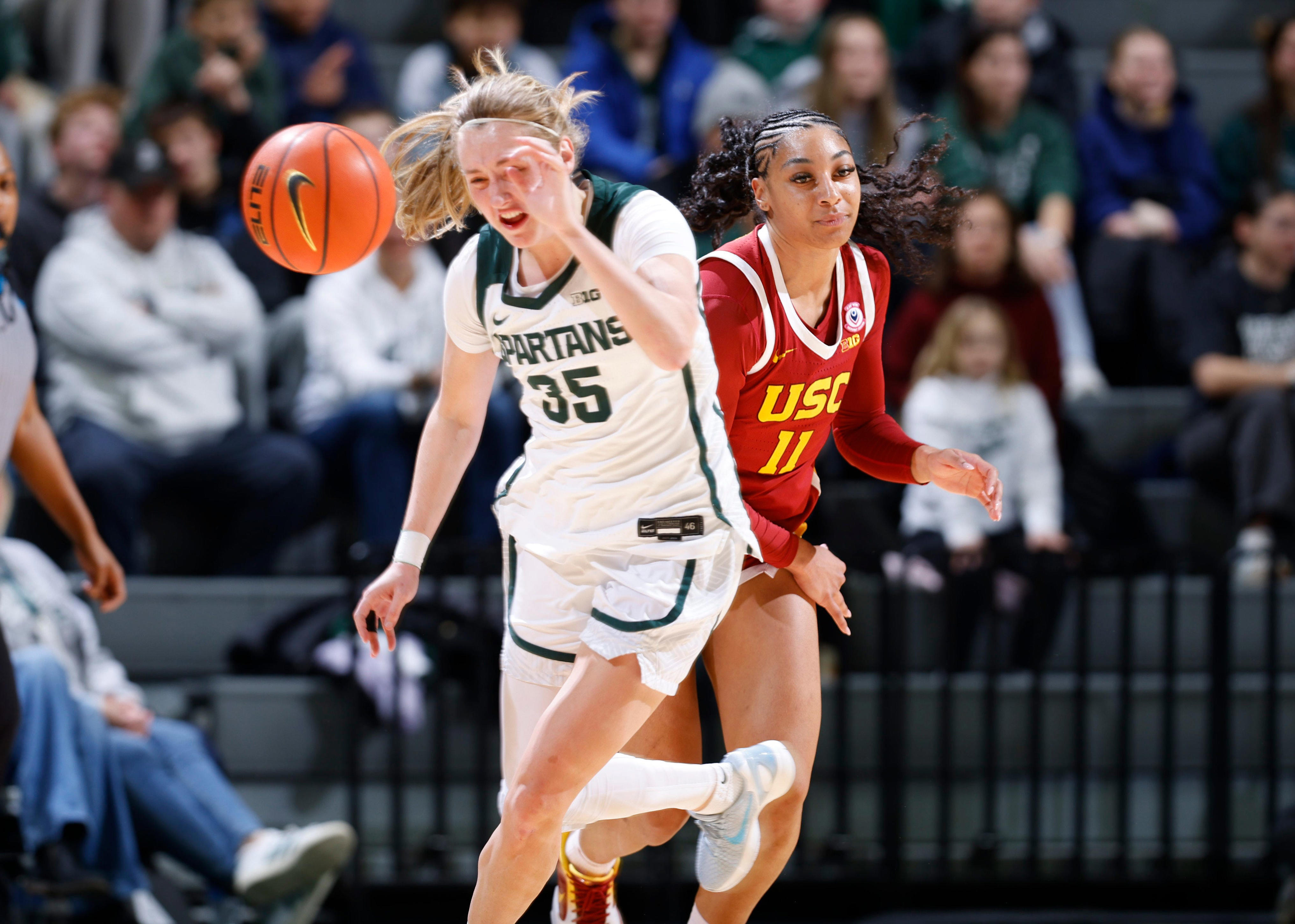 Michigan State women's basketball holds off USC to remain perfect at home