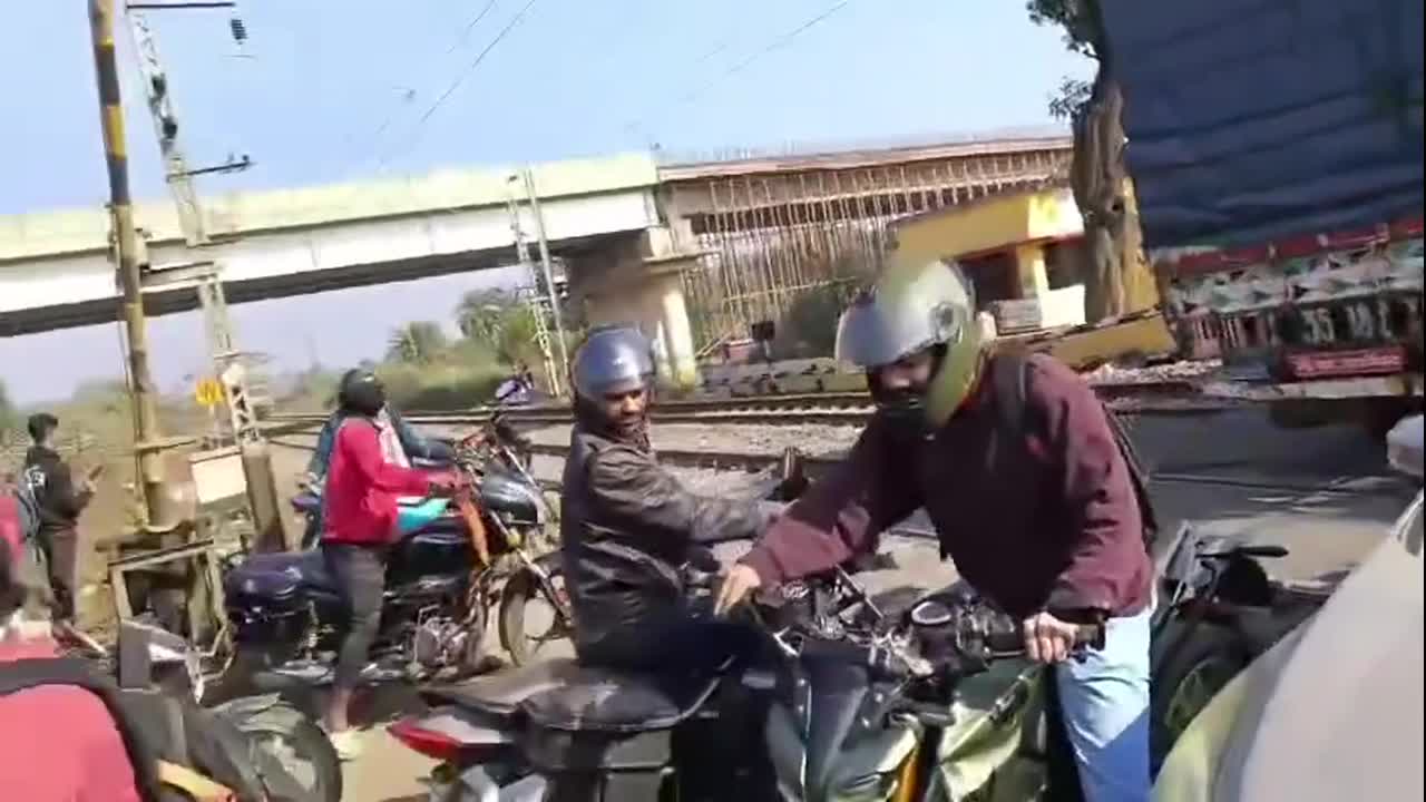 Train crashes into truck on level crossing in India
