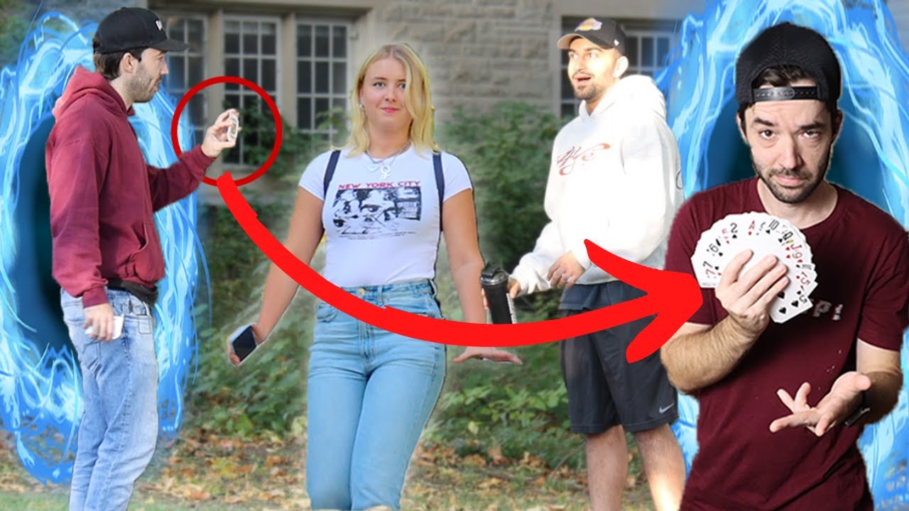 Teleporting magician card trick-twin prank!