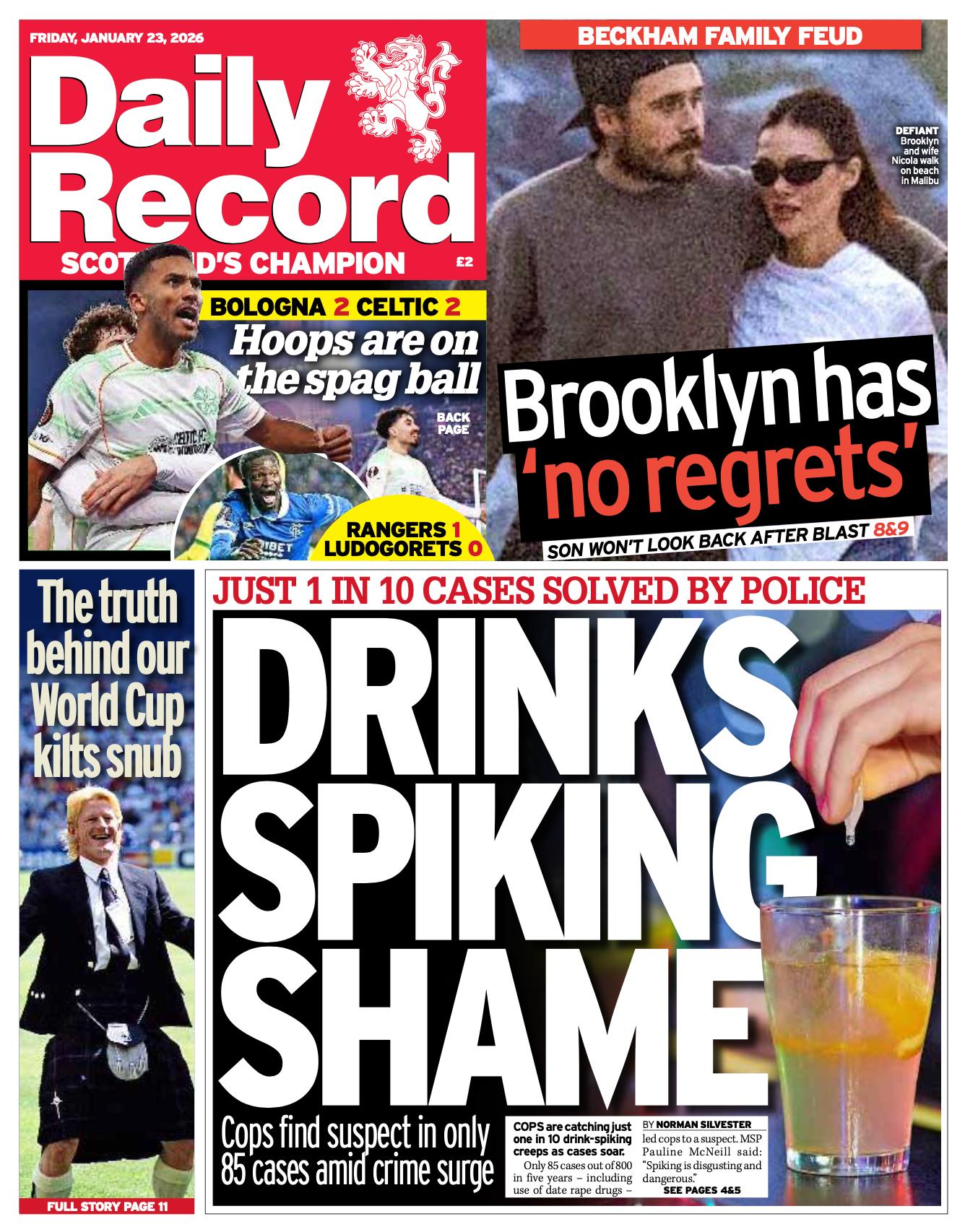 Scotland's papers: Infection hospital fears and drink spiking surge