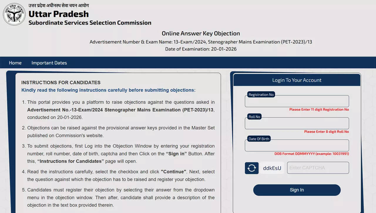 UPSSSC releases stenographer mains PET 2023 provisional answer key ...