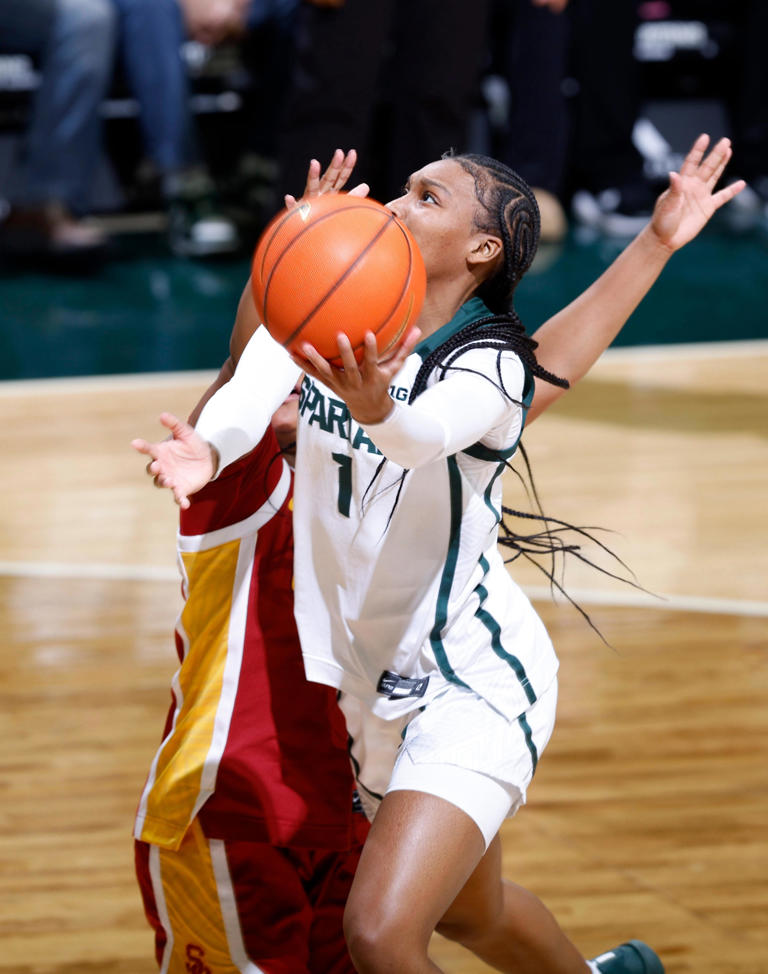 Michigan State women's basketball holds off USC to remain perfect at home