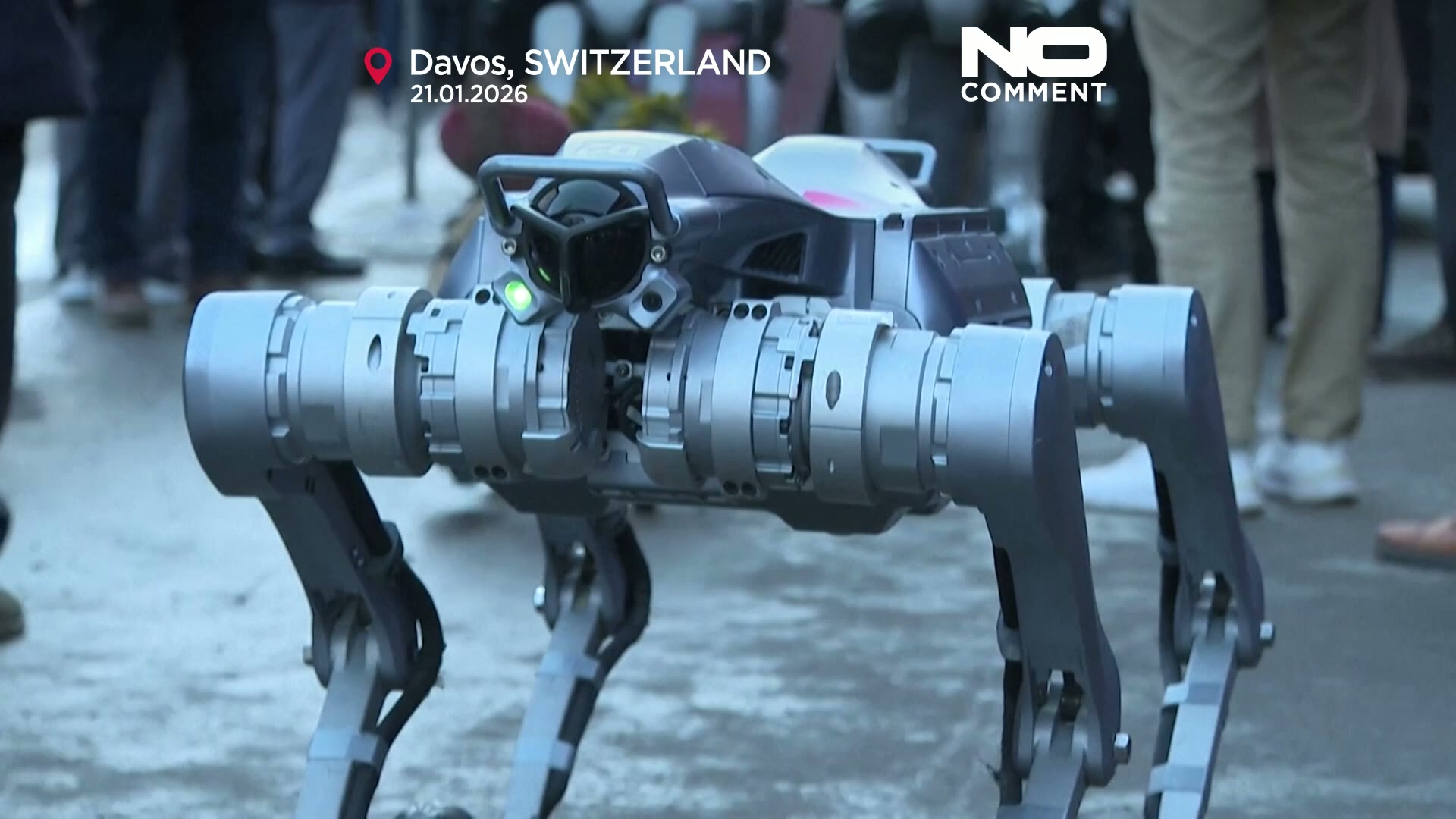 Robots parade through the streets of Davos