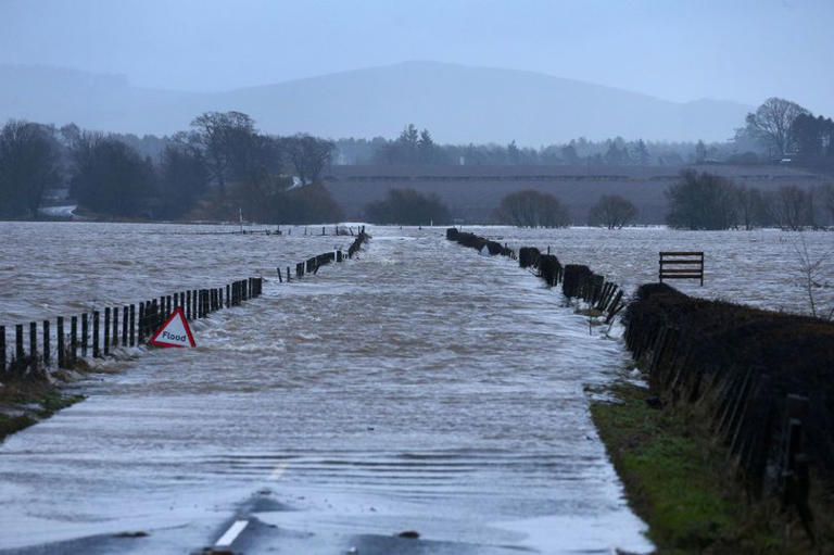 Perthshire lashed by weather as torrential rain causes road and school ...