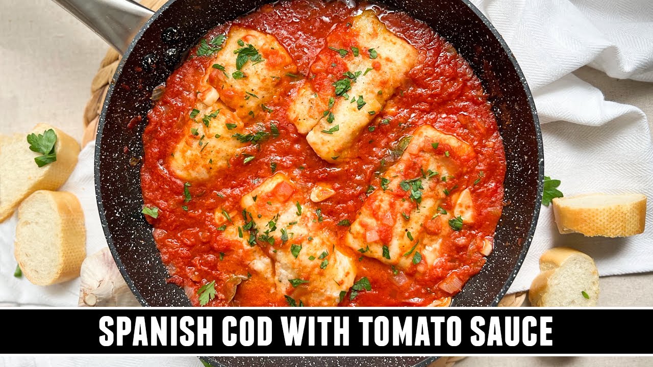 Cod with tomato sauce: Classic recipe from Sevilla, Spain