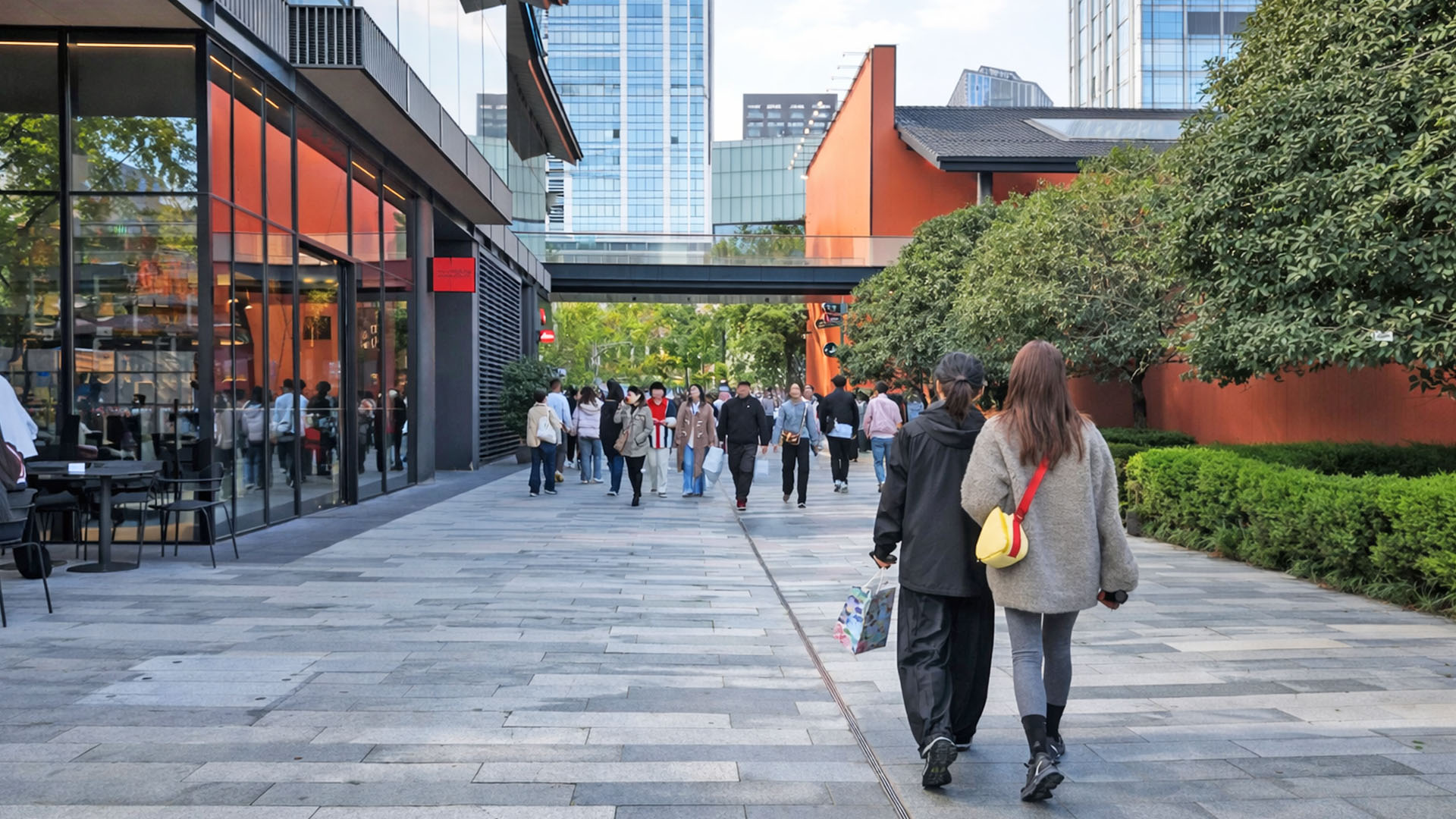 Relaxed street walk in Chengdu China