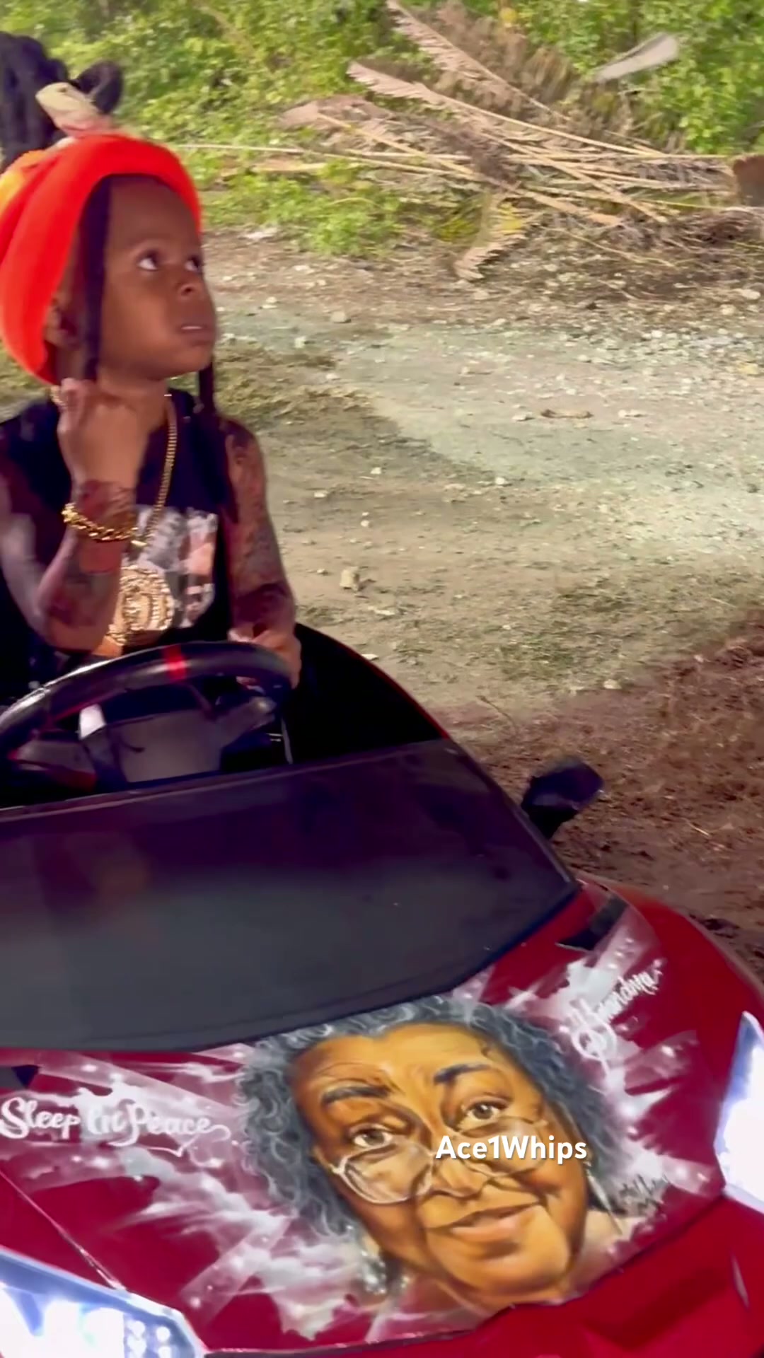 Lil Nugget at the Carshow with his Custom PowerWheel and Lizard