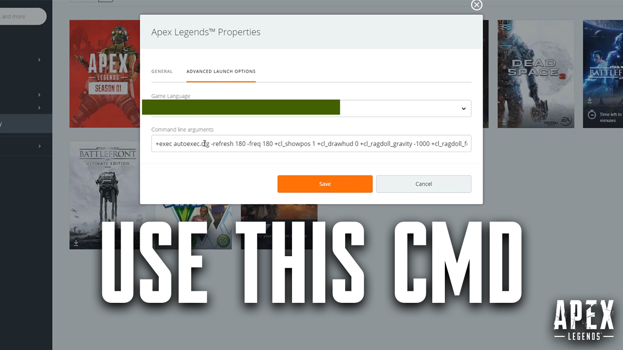 Hidden Apex Legends launch options for better gameplay