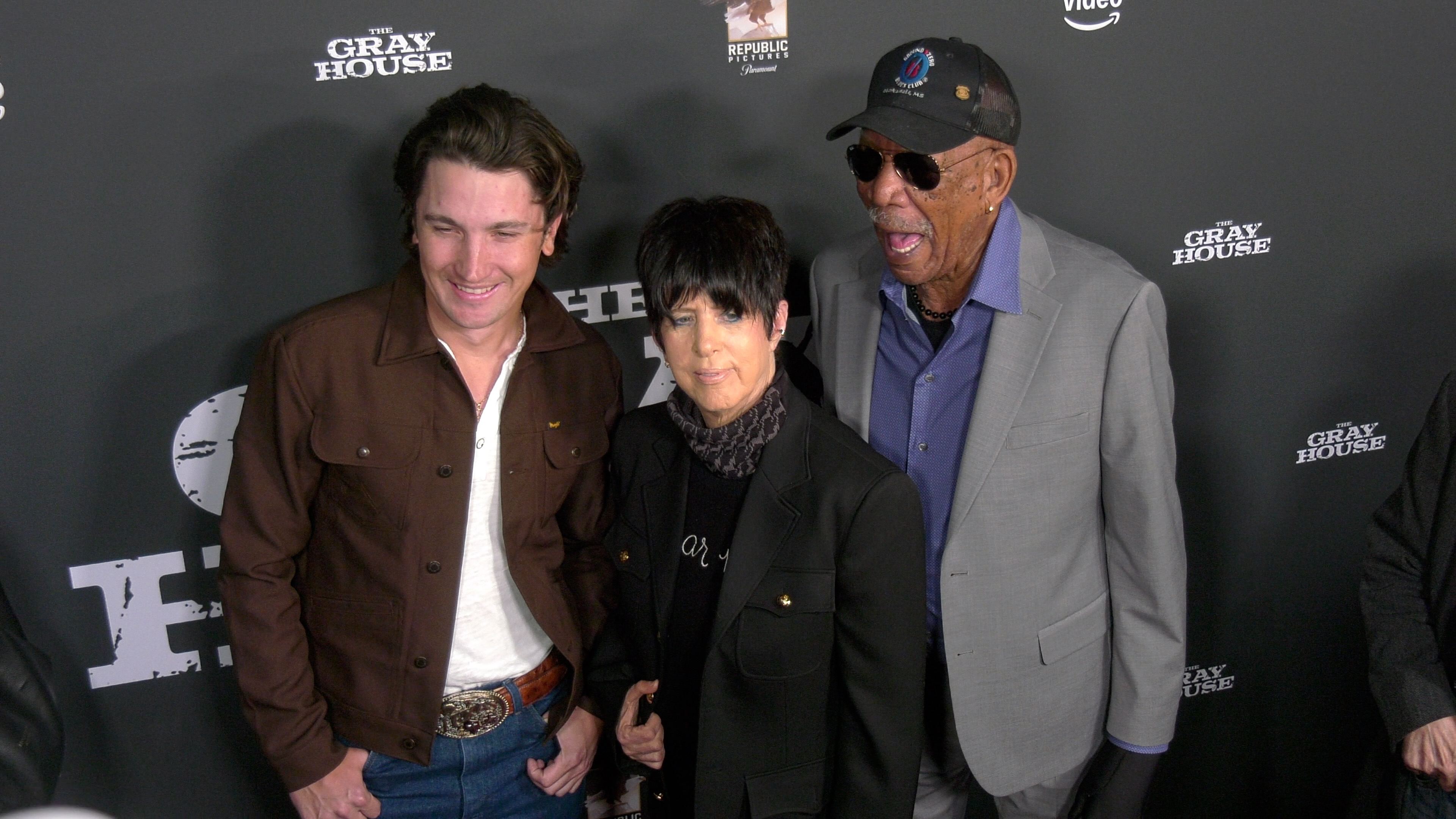 Drake Milligan, Diane Warren, and Morgan Freeman "The Gray House ...