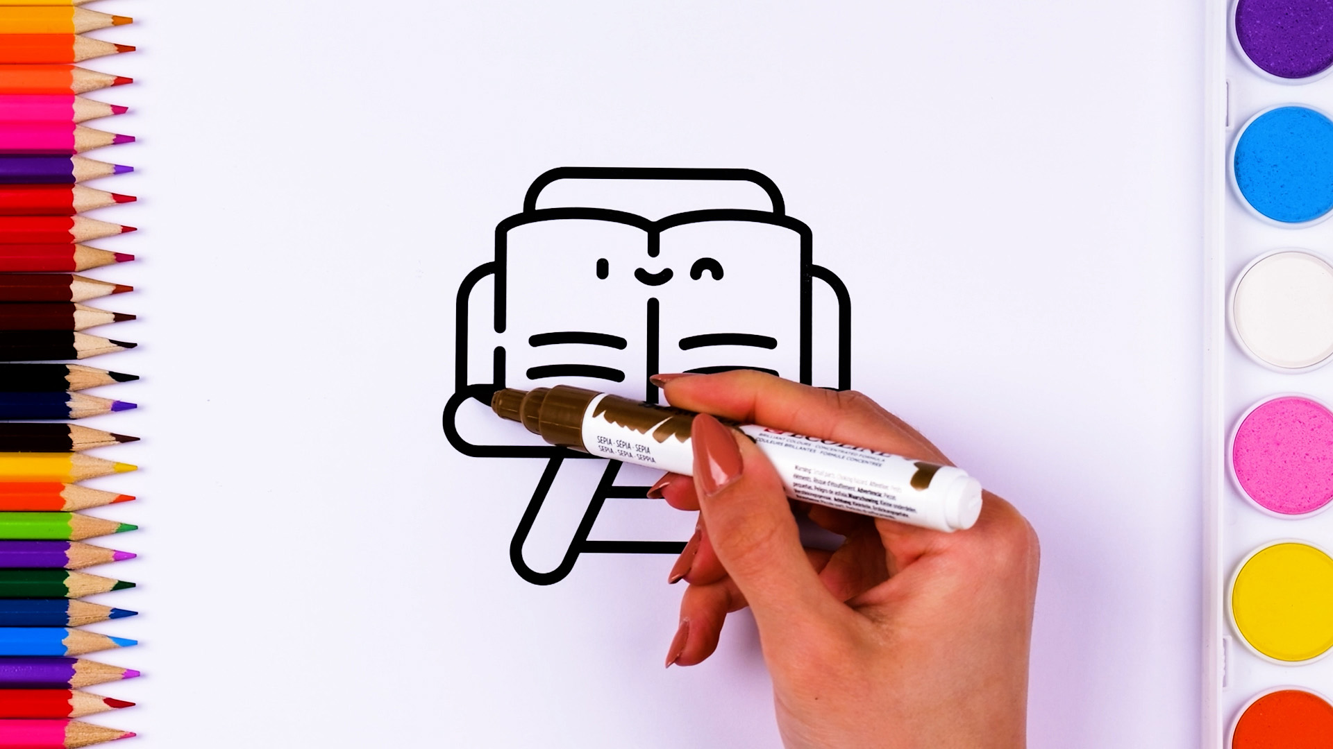 Coloring pages of a book | Learning color names