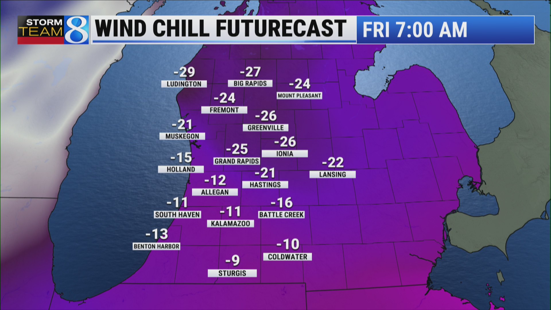 Friday morning to see extreme wind chills