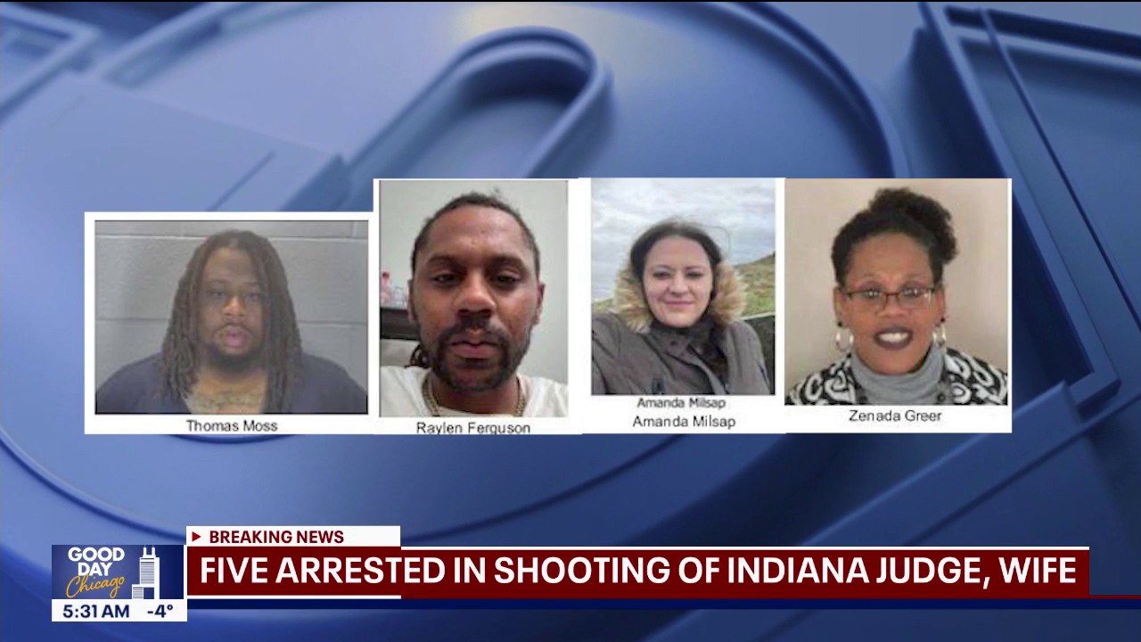 5 charged in shooting of Indiana judge, wife