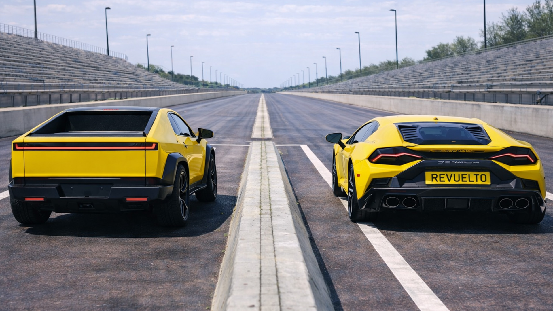 Cybertruck vs Lamborghini Aventador drag race