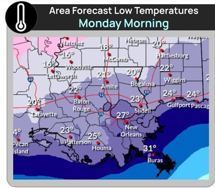 Icy weather not expected in most of Southeast Louisiana, but pipe ...