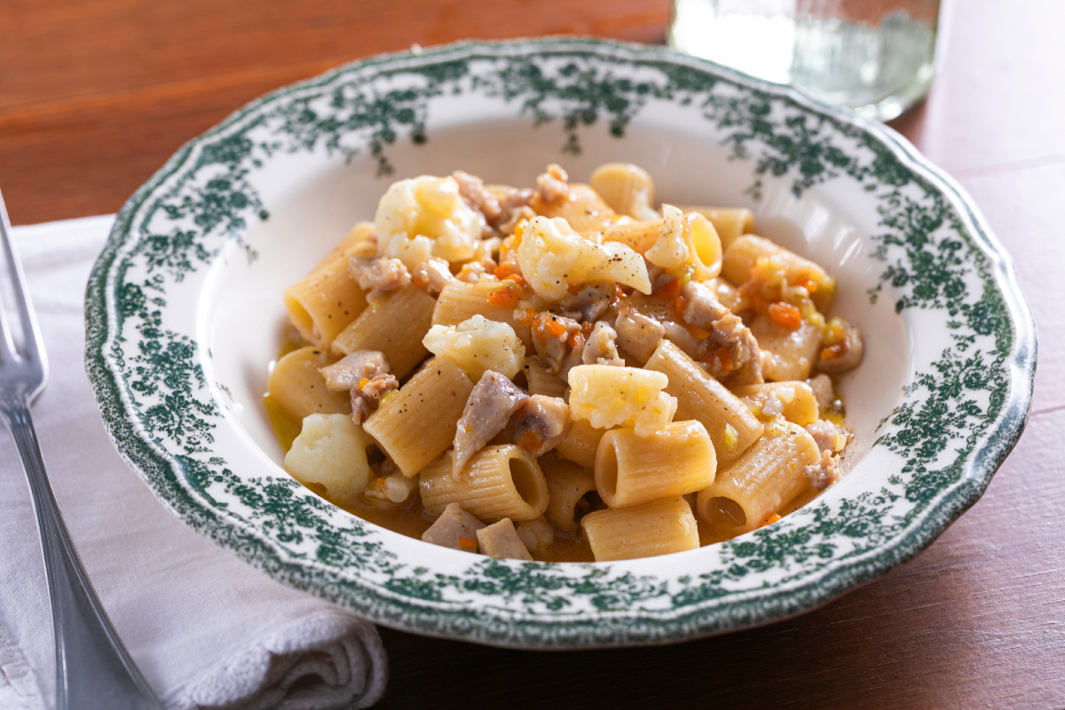 Pasta with rabbit and cauliflower ragù