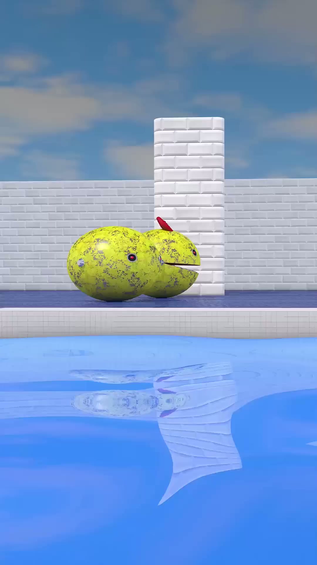 Robot Pacman & Ms. Robot Pacman in the Pool #Shorts