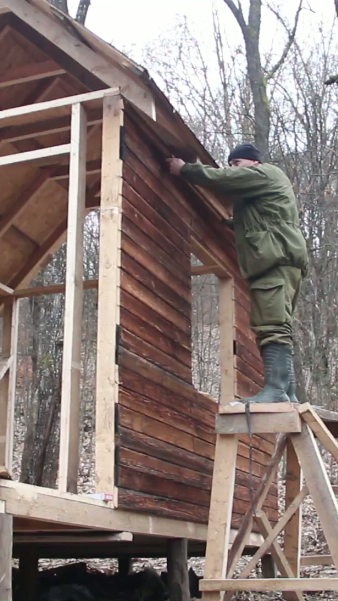 Bushcraft solo #camping #bushcraft #survival #building part 3