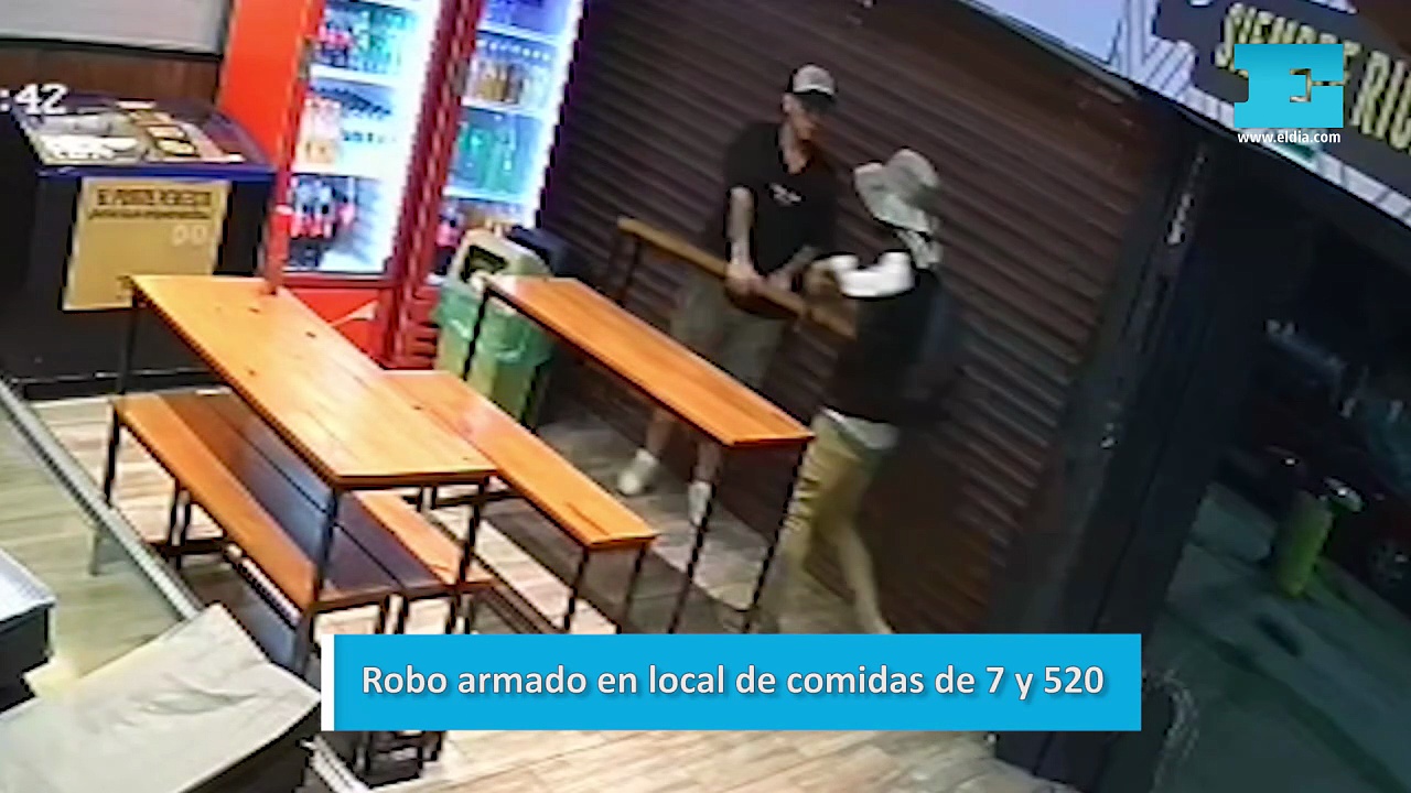 Robo armado en local de comidas de 7 y 520