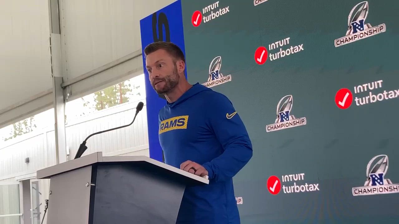 Los Angeles Rams head coach Sean McVay on Matthew Stafford, Roger ...