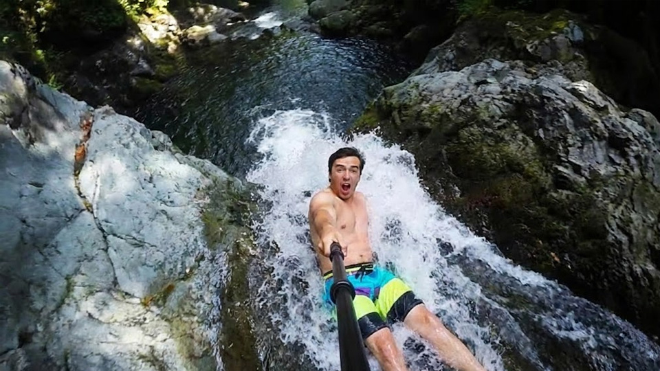 35 foot waterfall slip and slide