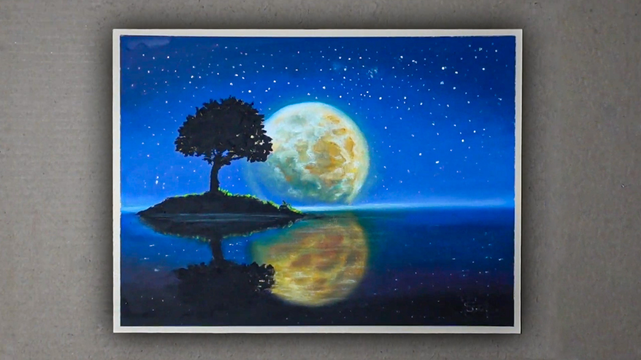 Master moonscape oil pastel art: Easy techniques to draw realistic ...