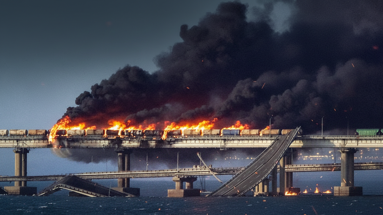 Putin built Europe’s longest bridge - Ukraine turned it into a fireball