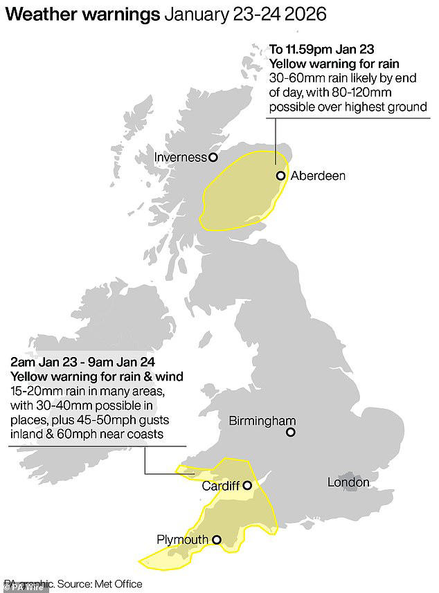 Storm Ingrid hits Britain with 60mph gusts, heavy rain and strong waves ...