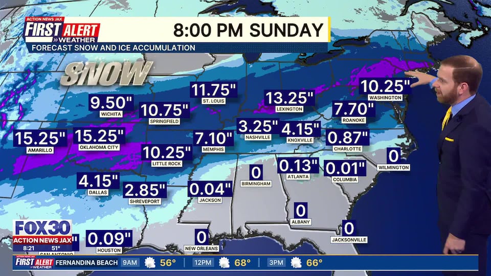 Projected snow totals in massive winter storm; what to expect
