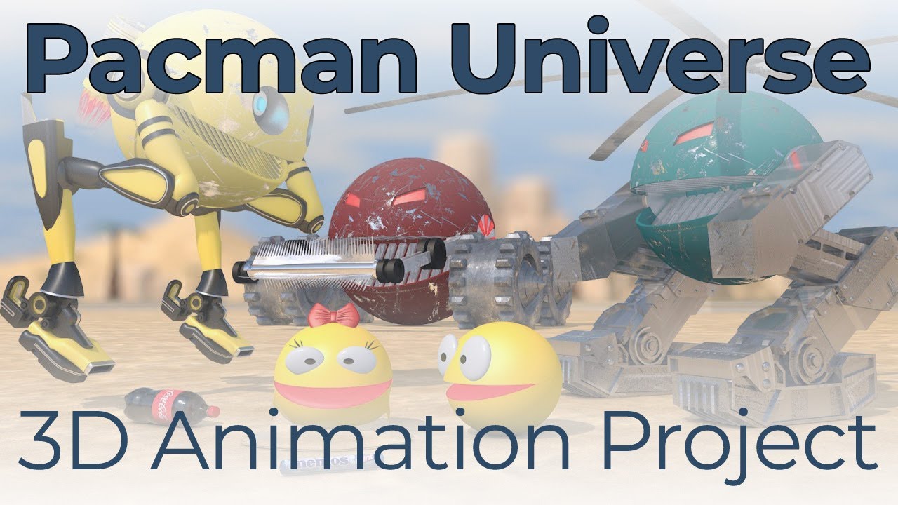 Pacman & two-legged flying robot Pacman vs bulldozer robot and ...